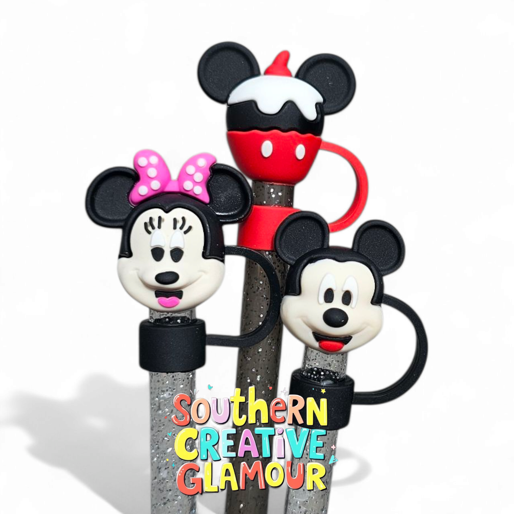 Mickey Mouse Inspired Silicone 10mm Straw Toppers – Southern Creative ...