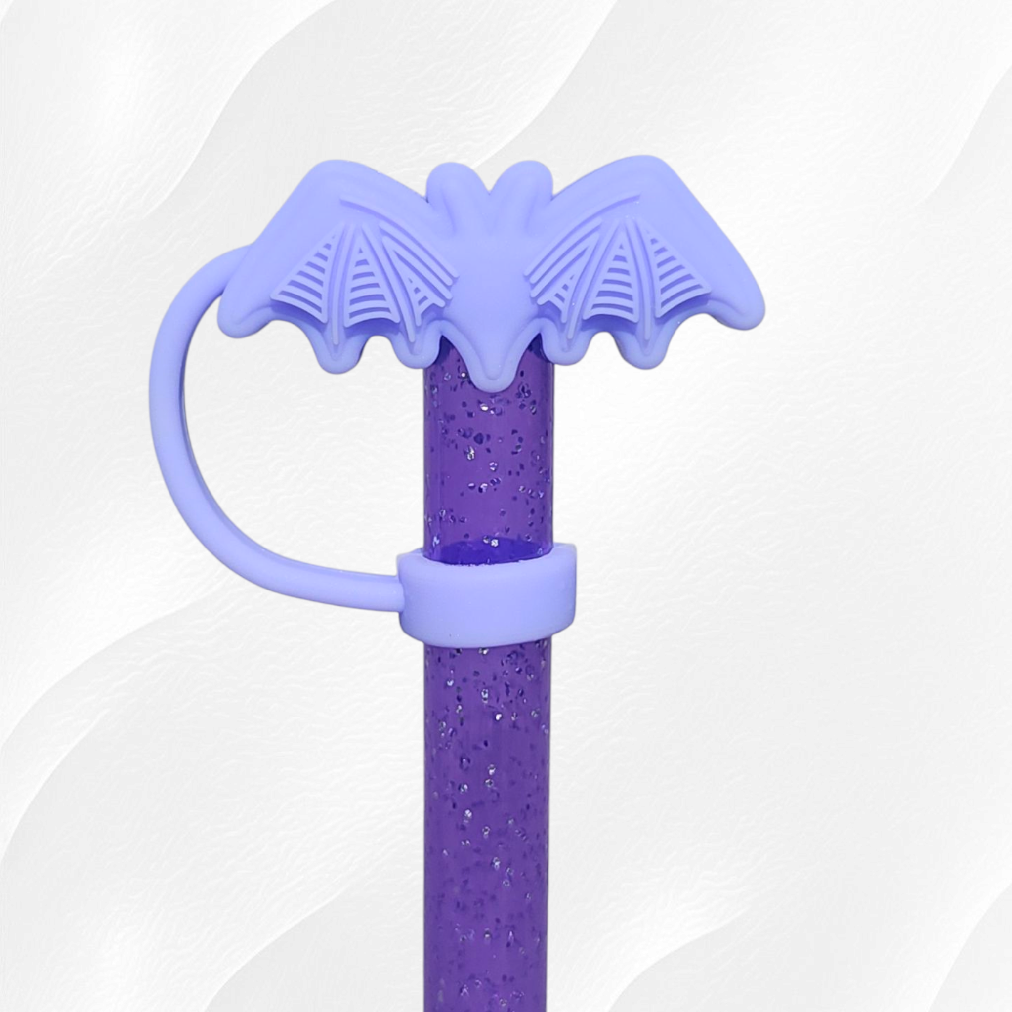Halloween Textured Bat 3D Silicone Straw Topper - Periwinkle Periwinkl ...
